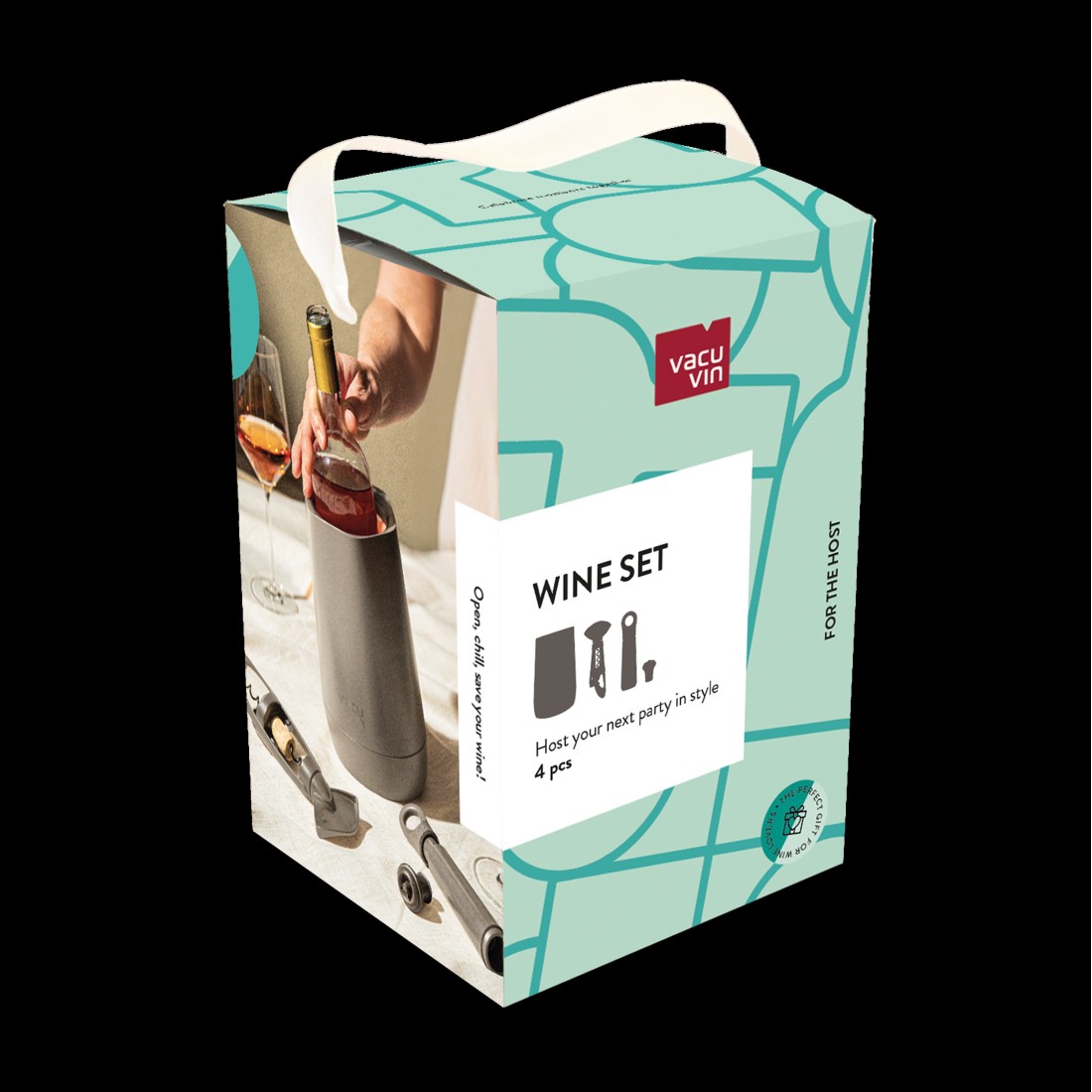 SET DE VINO 4 PZAS HOST GRAFITO ENFRIADOR HEXO-SACACORCHO TWISTER-BOMBA ...